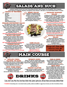 Menu | Time Out Plus Sports Bar